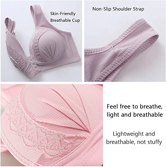 2024 Front Button Breathable Skin-Friendly Cotton Bra – alivelyshop