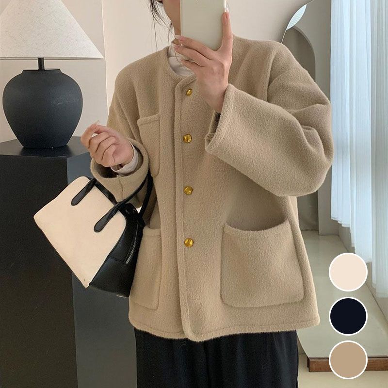 Simple Temperament Metal Button Short Coat for women – alivelyshop
